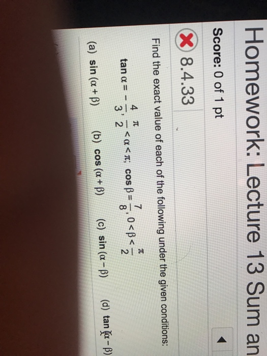 Solved Find the exact value of each of the following under | Chegg.com