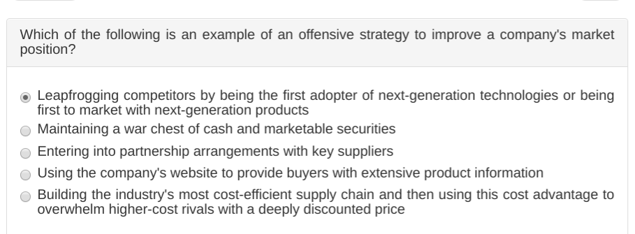 Solved Which of the following is an example of an offensive | Chegg.com