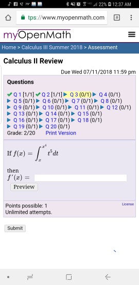 Solved tps://www.myopenmath.com myOpenMath Home > Calculus | Chegg.com