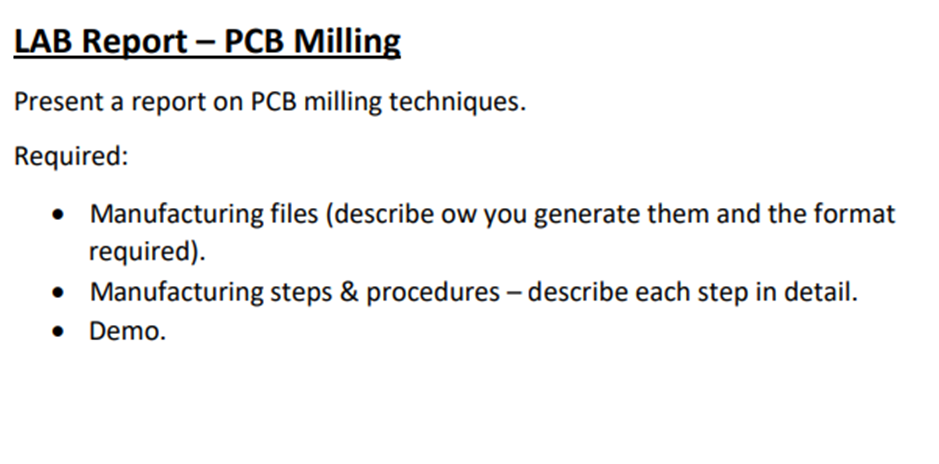 Solved LAB Report - PCB Milling Present a report on PCB | Chegg.com