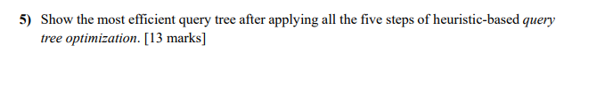 Solved Show the most efficient query tree after applying all | Chegg.com