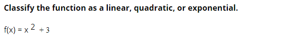 Solved Classify the function as a linear, quadratic, or | Chegg.com ...