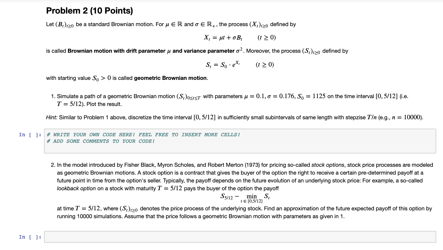 Problem 2 (10 Points) Let (B1)120 be a standard | Chegg.com