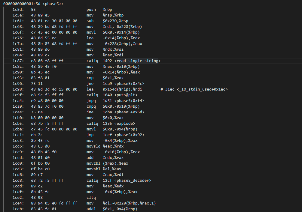 Solved Binary Bomb Phase 5: Can you please interpret what | Chegg.com