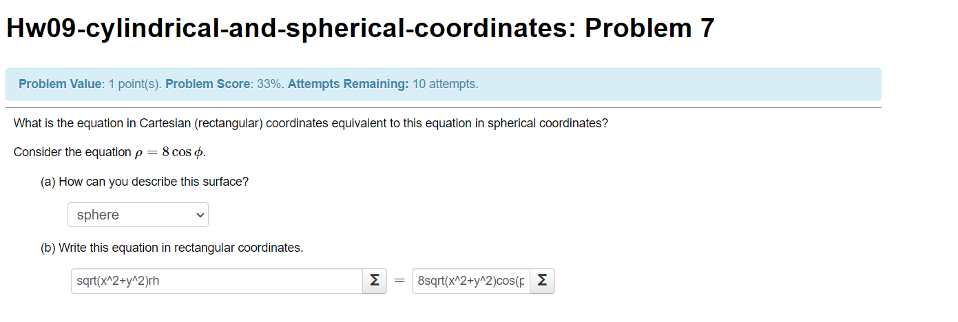 Solved What Is The Equation In Cartesian Rectangular