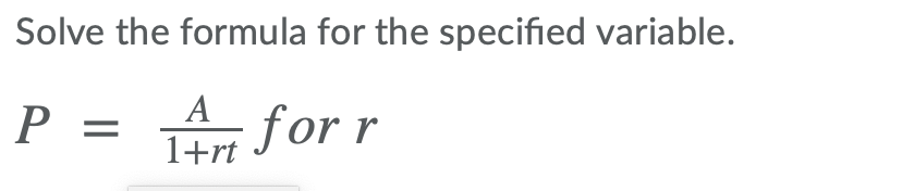 Solved Solve the formula for the specified variable. t for | Chegg.com