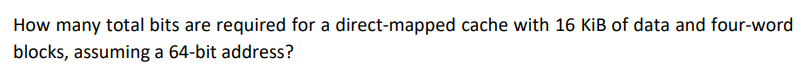 Solved How many total bits are required for a direct-mapped | Chegg.com