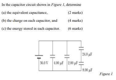 Solved In the capacitor circuit shown in Figure 1, determine | Chegg.com