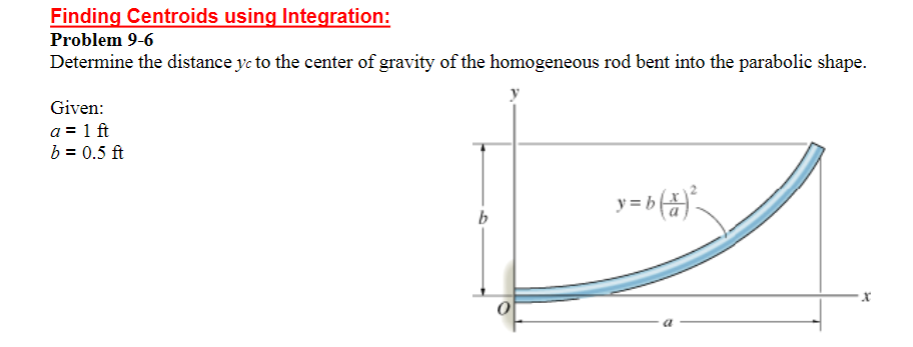 Solved Finding Centroids using Integration: Problem 9-6 | Chegg.com