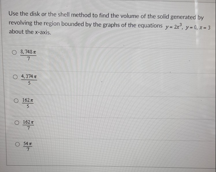 Solved Use the shell method to set up and evaluate the | Chegg.com