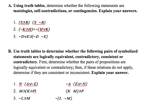 Solved A. Using truth tables, determine whether the | Chegg.com
