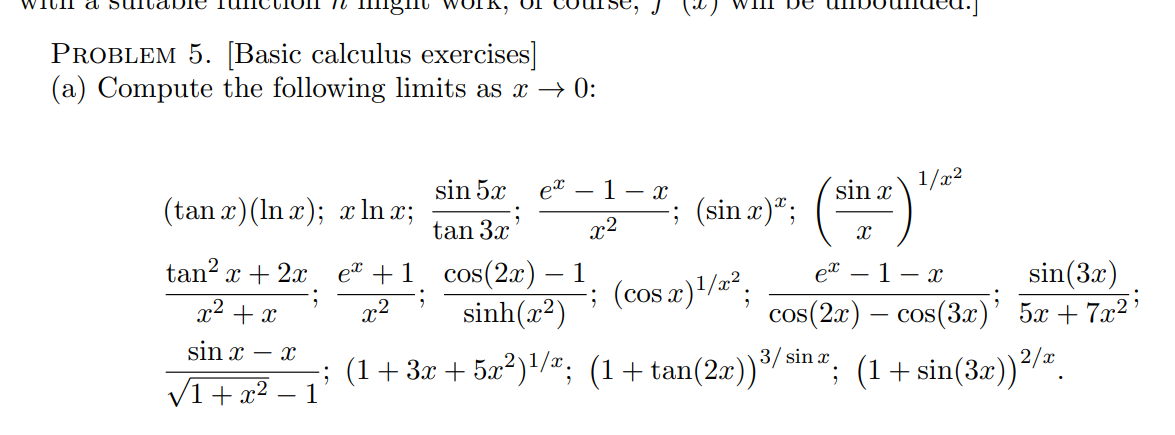 Solved Problem 5. [Basic calculus exercises](a) ﻿Compute the | Chegg.com