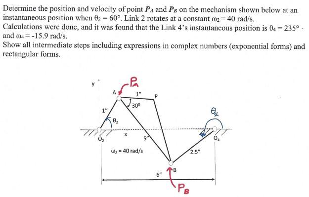 Solved Determine the position and velocity of point PA and | Chegg.com