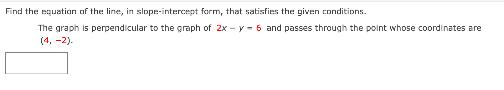 Solved Find the equation of the line, in slope-intercept | Chegg.com