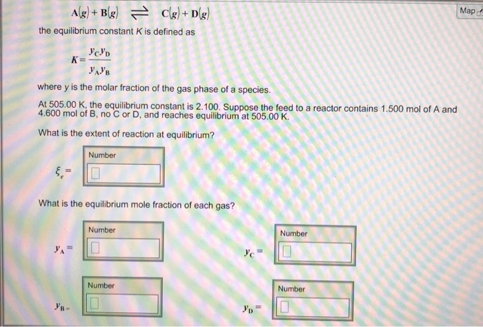 Solved Map d Alg + B the equilibrium constant K is defined | Chegg.com