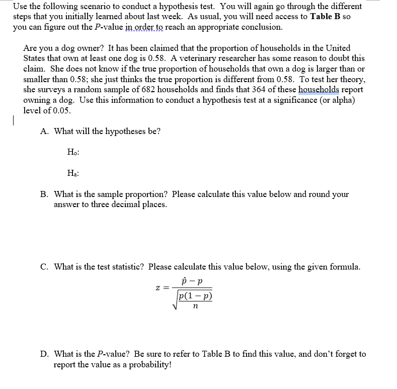 Solved Use the following scenario to conduct a hypothesis | Chegg.com