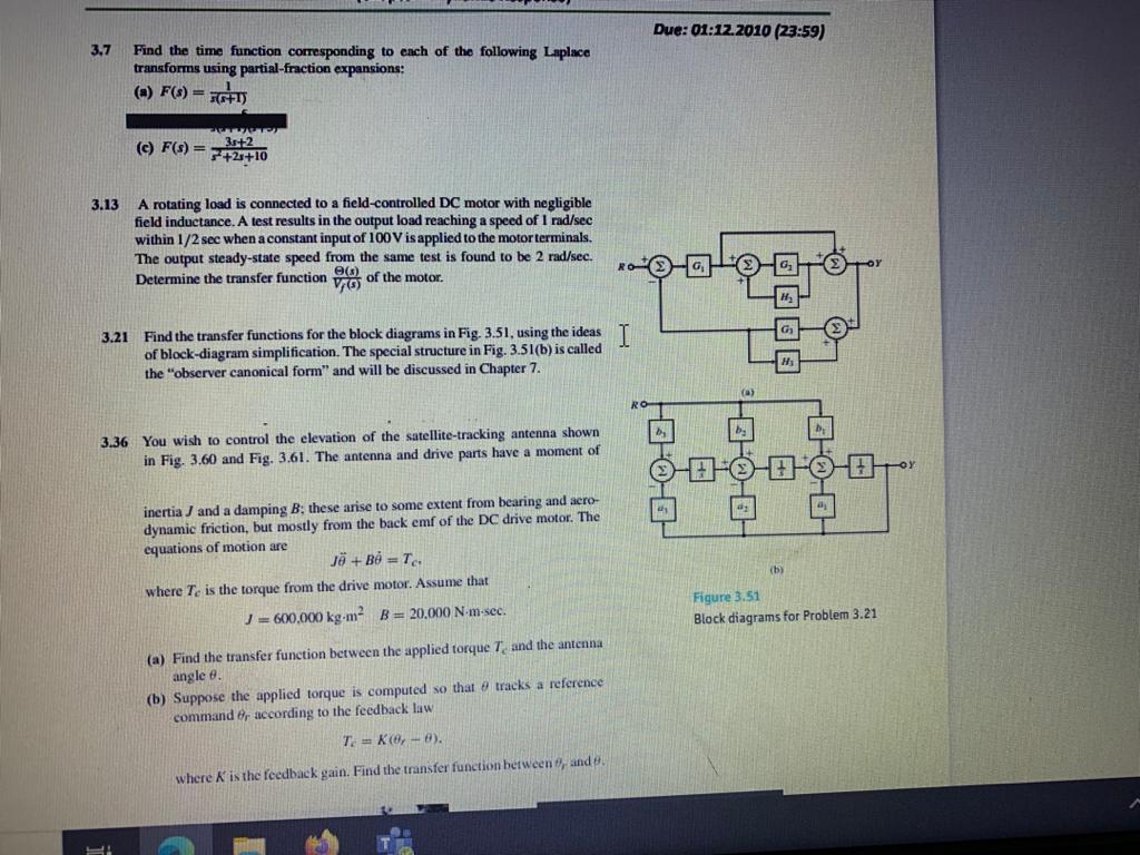 Solved Due: 01:12. 2010 (23:59) 3.7 Find the time function | Chegg.com