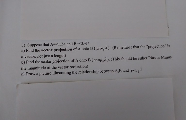 Solved 3) Suppose that A 1,2 and B a) Find the vector | Chegg.com
