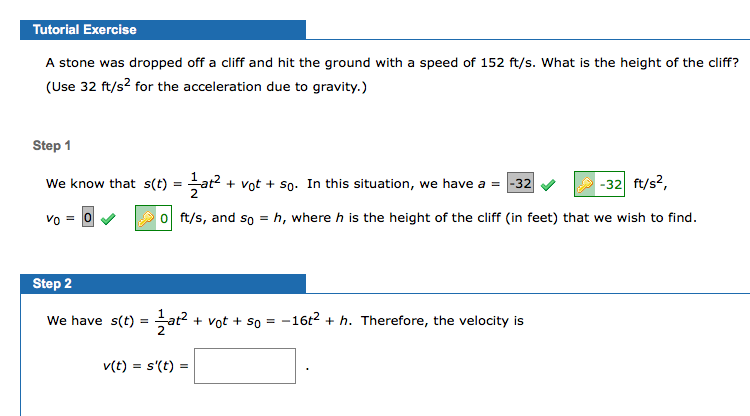 Solved Tutorial Exercise A stone was dropped off a cliff and | Chegg.com