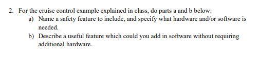 Solved The problem is for "designing" a simplified cruise | Chegg.com