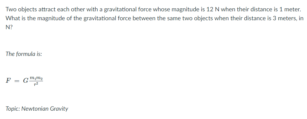 Solved Two objects attract each other with a gravitational | Chegg.com