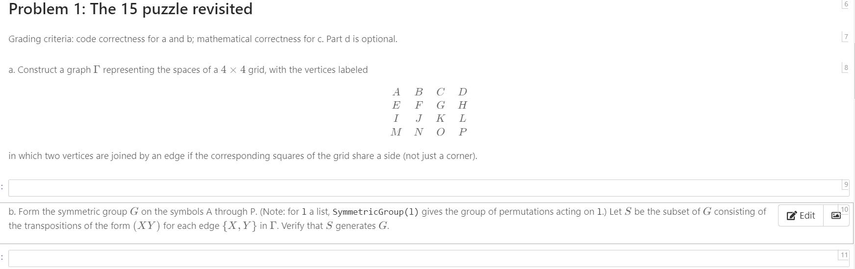 Problem 1: The 15 puzzle revisited Grading criteria: | Chegg.com
