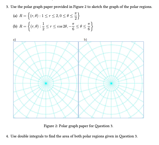 Solved 3. Use the polar graph paper provided in Figure 2 to | Chegg.com