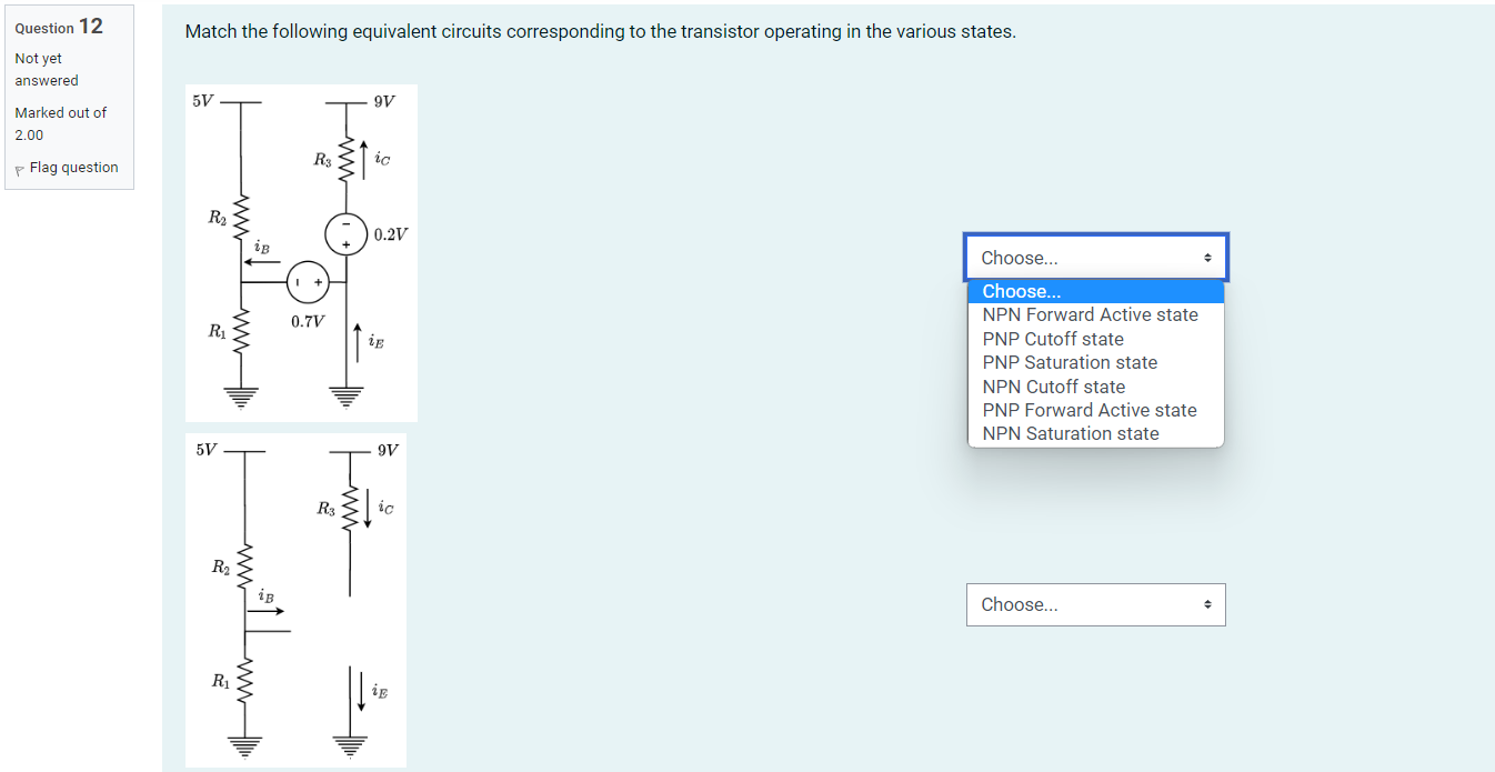 Solved Match the following equivalent circuits corresponding | Chegg.com