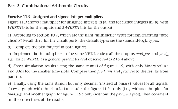 Solved Part 2: Combinational Arithmetic Circuits Exercise | Chegg.com