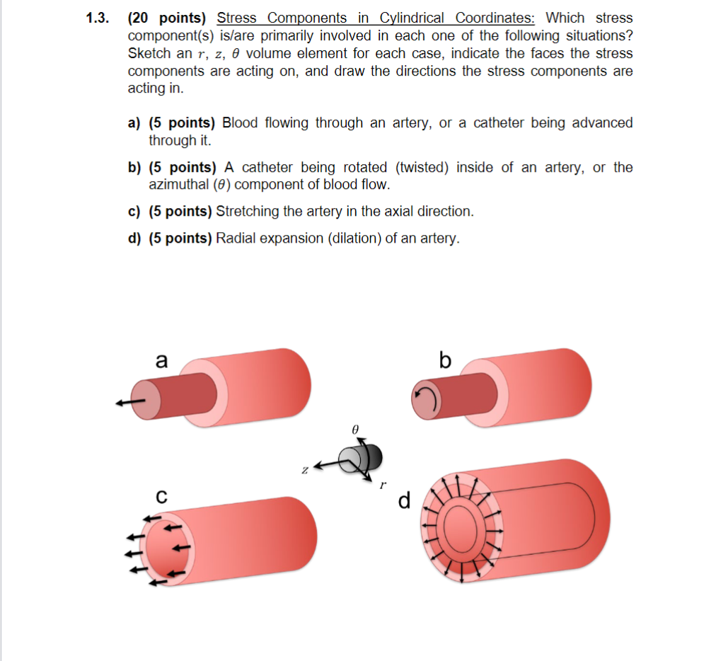 Solved 3. (20 points) Stress Components in Cylindrical | Chegg.com