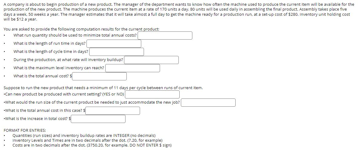 Solved A company is about to begin production of a new | Chegg.com