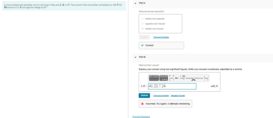 Solved Part A A circuit contains two cements, but it is not | Chegg.com