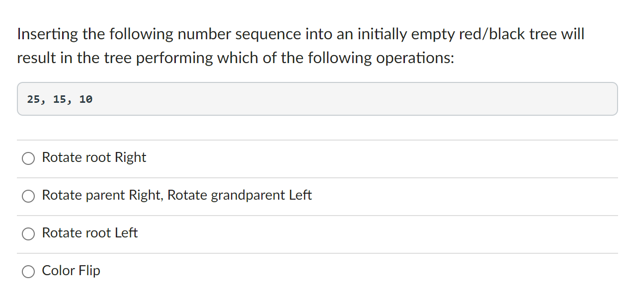 Solved Inserting the following number sequence into an | Chegg.com ...