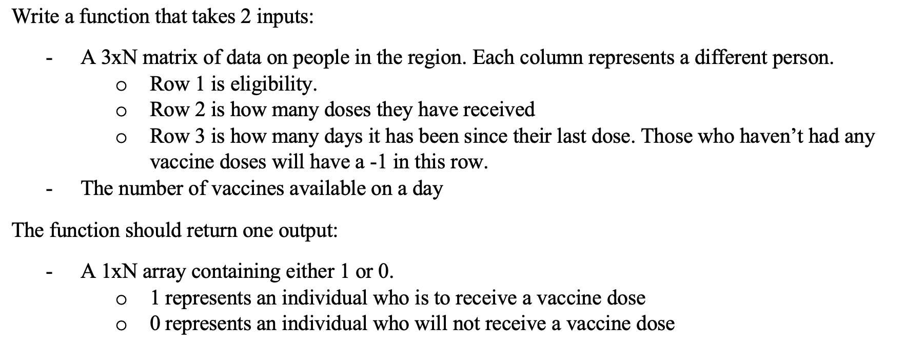 1. 2 pieces of test data 2. Create a function on | Chegg.com