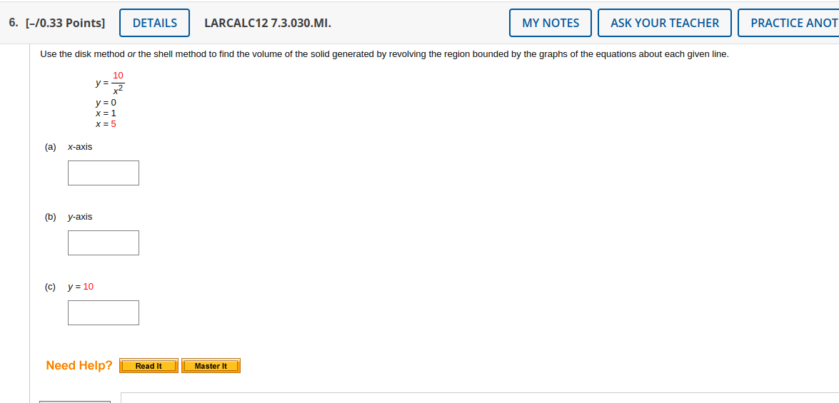 Solved Use the disk method or the shell method to find the | Chegg.com