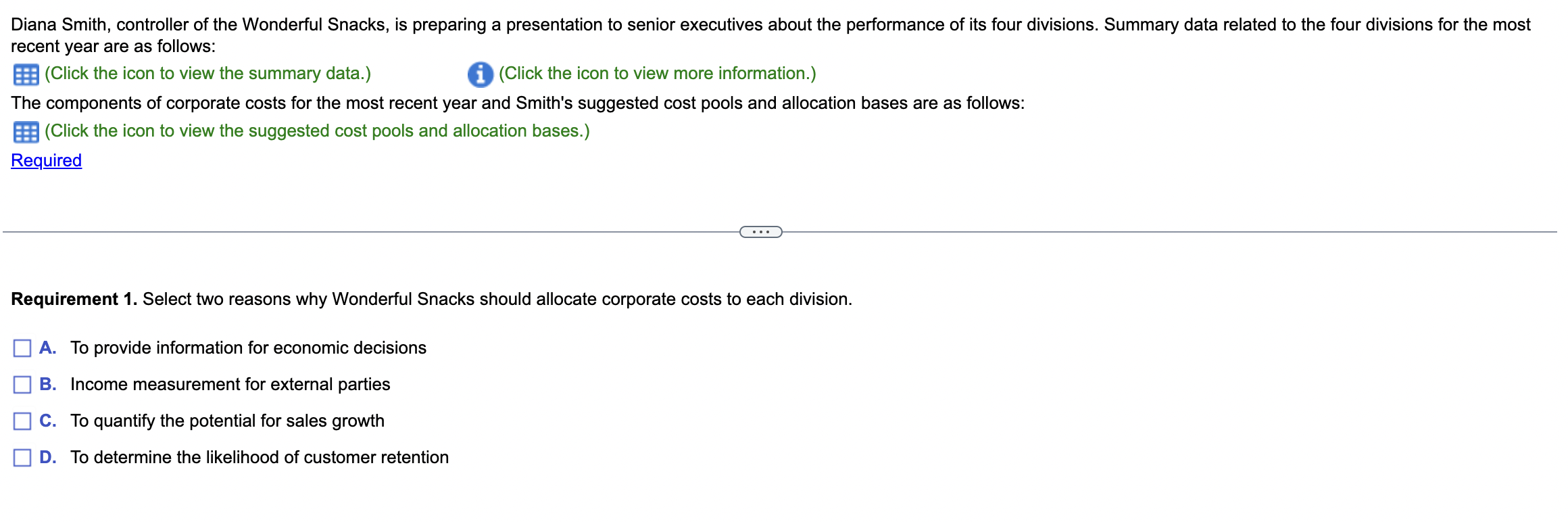 recent year are as follows: (Click the icon to view | Chegg.com