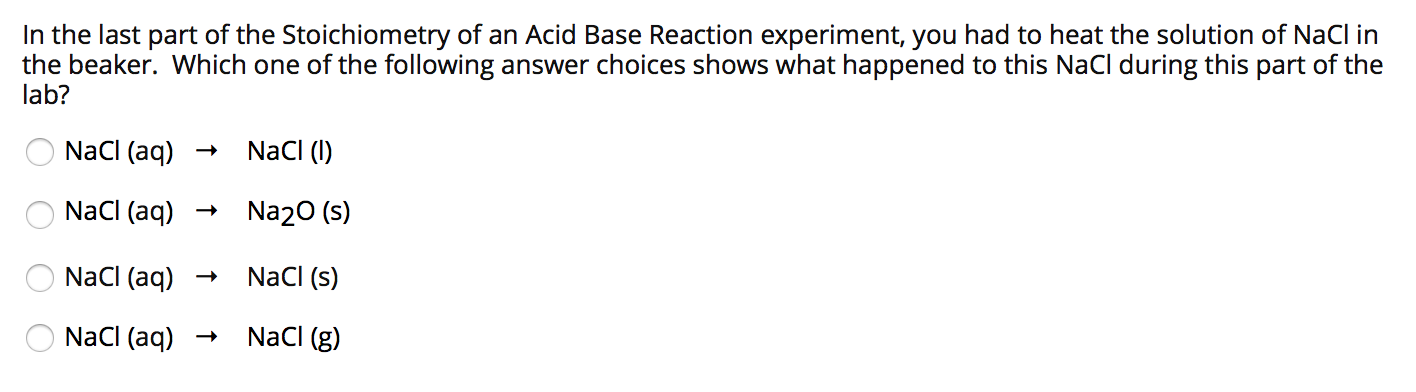 Solved What is the neutralization reaction that occurs | Chegg.com