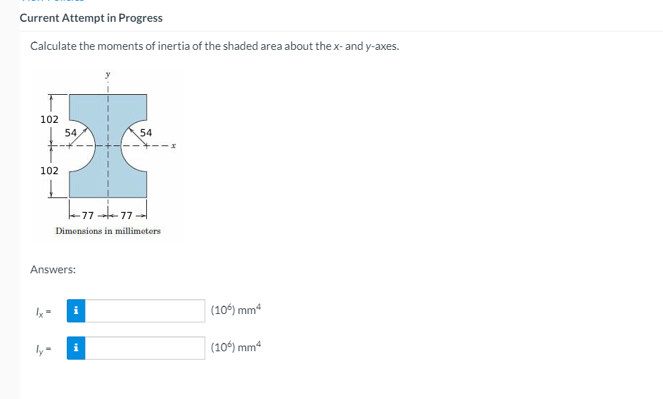 Solved Current Attempt in Progress Calculate the moments of | Chegg.com