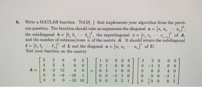 04. A matrix A is called tridiagonal, if , C,0 al | Chegg.com