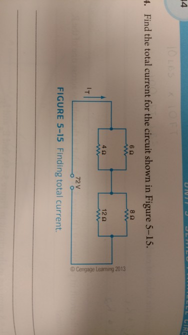 Solved 4 t. Find the total current for the circuit shown in | Chegg.com