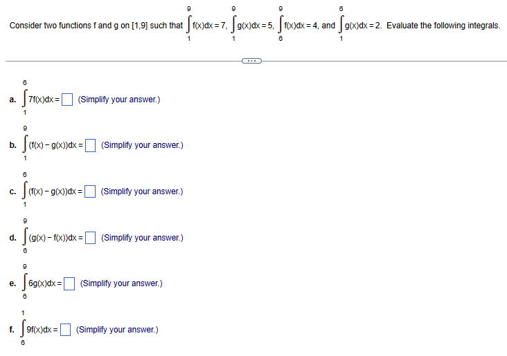 Solved Consider Two Functions F And G On [1 9] Such That