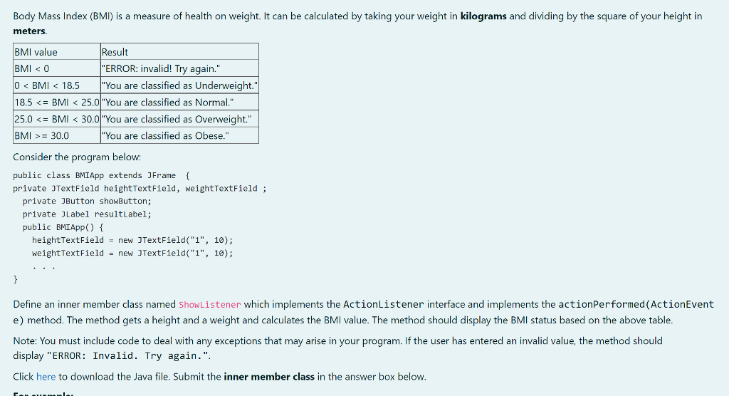 Solved Body Mass Index (BMI) is a measure of health on | Chegg.com