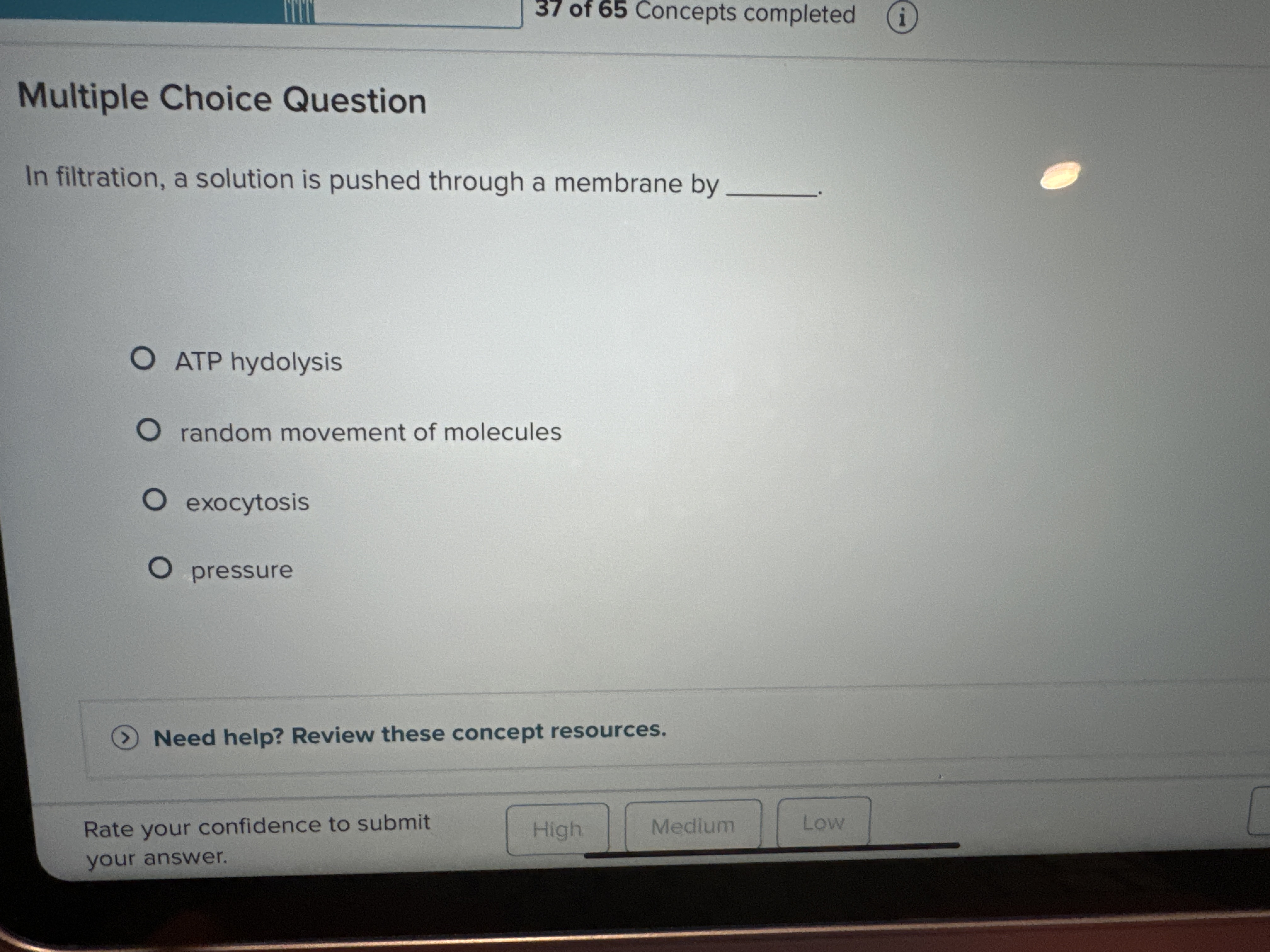 Solved Multiple Choice QuestionIn filtration, a solution is | Chegg.com