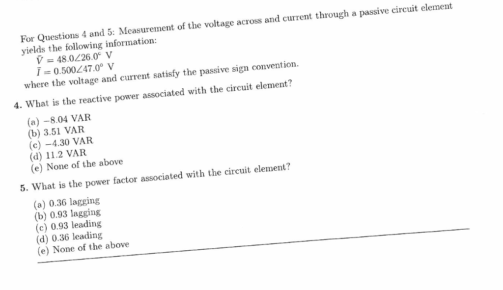 Solved For Questions 4 and 5: Measurement of the voltage | Chegg.com
