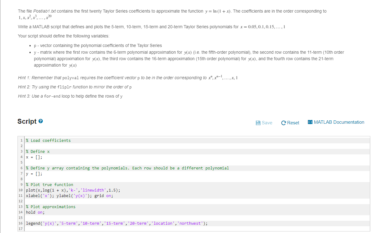 Solved The file Postlab1.txt contains the first twenty | Chegg.com