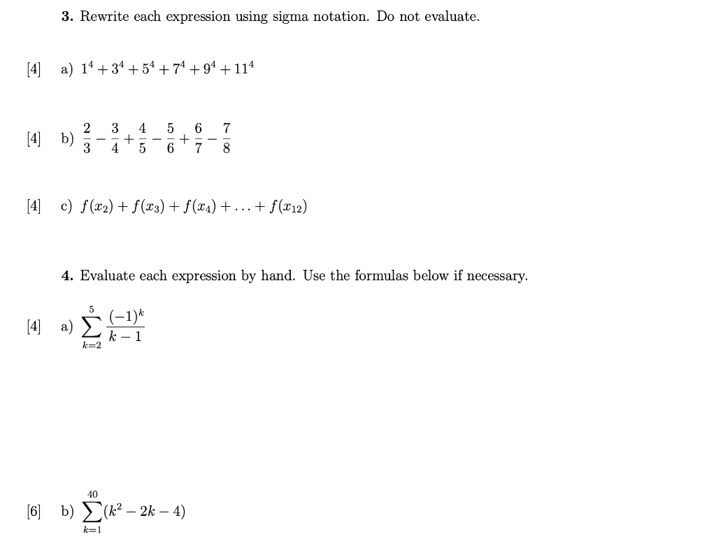 Solved 3. Rewrite each expression using sigma notation. Do | Chegg.com