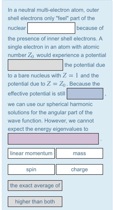 Solved In a neutral multi-electron atom, outer shell | Chegg.com