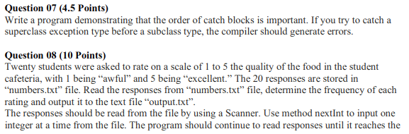 Solved Question 07 (4.5 Points) Write a program | Chegg.com
