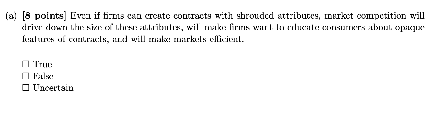 Solved - ﻿if false, give counterexample. - ﻿if uncertain, | Chegg.com