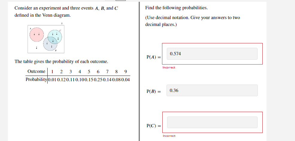 Solved Consider an experiment and three events A,B, and C | Chegg.com